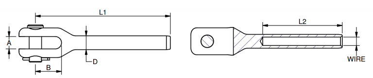 Machined fork terminals - Blue Wave